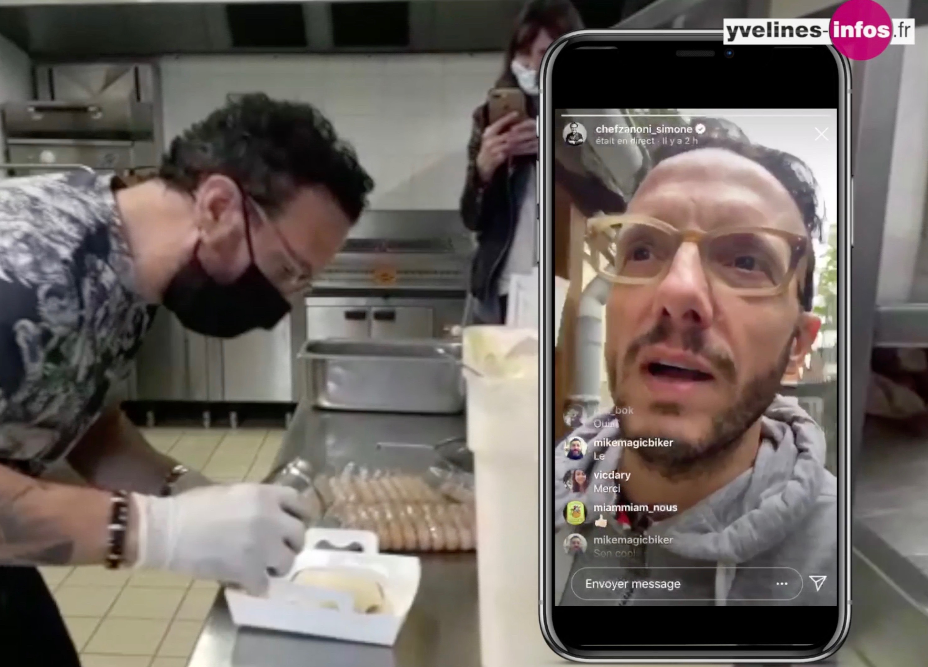 Le chef Simone Zanoni cuisine pour les soignants - Yvelines Infos